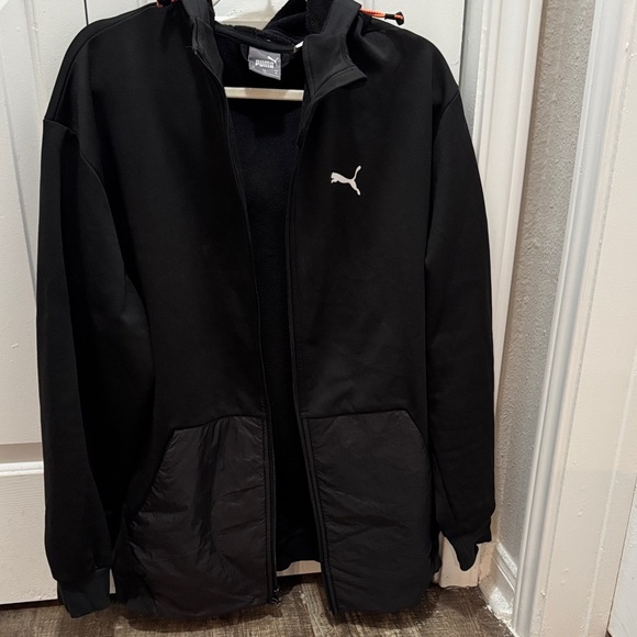 Puma | Jackets & Coats | Puma Mens Black Windbreaker Jacket With Hood ...